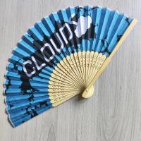 China Colorful Design Custom Bamboo Folding Fan Hand Held Fan Bamboo Fans for Promotion Art Activity for sale