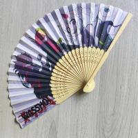 China Colorful Design Custom Bamboo Folding Fan Hand Held Fan Bamboo Fans for Promotion Art Activity for sale