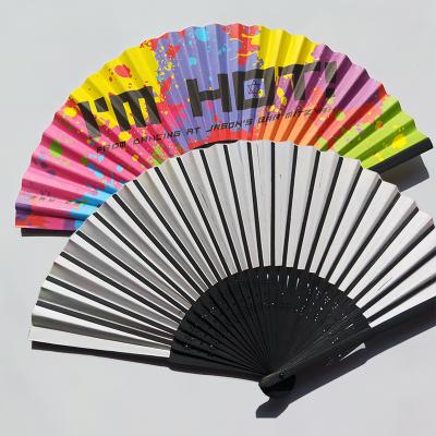 China Personalized High End Bamboo Hand Fans 21cm Paper Folding Bamboo Fan Custom for sale