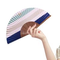 China Hot Sale Personalized Custom Bamboo Fan 21cm Small Custom Folding Silk Fabric Bamboo Hand Fans for sale