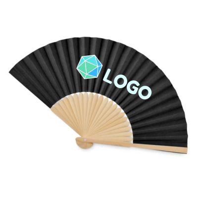China Cheap Promotional Gifts Custom Printing Logo Bamboo Wedding Folding Fan High Quality Plain Silk Folding Hand Fan Wedding Fan for sale