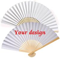 China High Quality Bamboo Fabric Paper Fans Custom Hand Held Fan for Christmas for sale