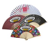 China [I Am Your Fans] Customized Brand Promotional Gift Portable Printed Folding Logo Bamboo Custom Fabric Fan Hand Fans for Women for sale