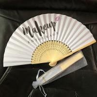 China [I Am Your Fans] Personalized Branded Print Bambu Fan Customized Your Design Gifts Beautifully Folded Paper Fan for sale