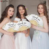 China Personalized Engraved Bamboo Silk Hand Fan Custom Wedding Favor Party Gifts Paper Fan Vintage Printed Folding Hand Fan for sale