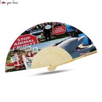 China Custom Bamboo Folding Fan Animal Protection Theme Bamboo Fan for Cultural Promotion, Creative Gifts for sale