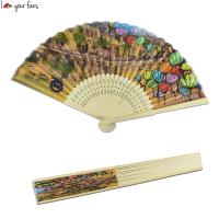 China Factory Custom Folding Fan Festival Celebration Souvenir Silk Bamboo Fan Hand Fans for sale
