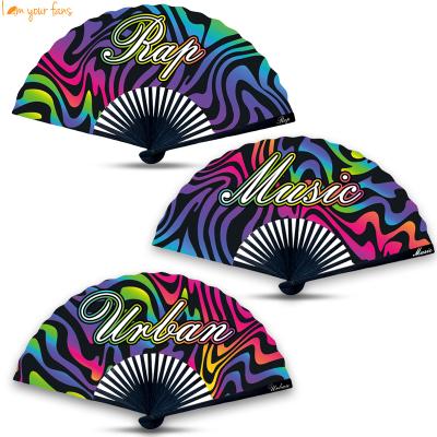 China Hot Selling Custom Folding Hand Fans Festival Party Dance Fans 23cm Bamboo Hand Fan for sale