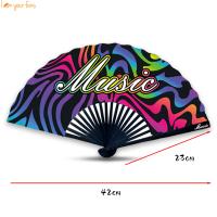 China Hot Selling Custom Folding Hand Fans Festival Party Dance Fans 23cm Bamboo Hand Fan for sale