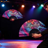 China Creative Gift Party Decoration Fan Folding Hand Fan Music Festival Bamboo Fan for sale