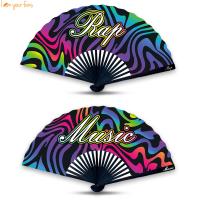 China Creative Gift Party Decoration Fan Folding Hand Fan Music Festival Bamboo Fan for sale