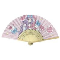 China 21cm Small Silk Fabric/Paper Folding Bamboo Fan on Both Sides for Advertisement Custom DIY Logo Fan Wedding Hand Fan for sale