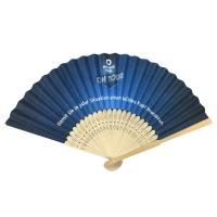 China 21cm Small Silk Fabric/Paper Folding Bamboo Fan on Both Sides for Advertisement Custom DIY Logo Fan Wedding Hand Fan for sale