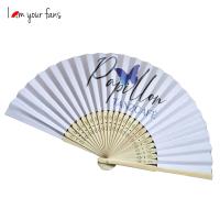 China Custom Silk Folding Hand Fan Wedding Fans Bamboo Folding Fan Promotional for sale