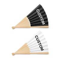 China Personalized Festival Bamboo Paper Silk White Bridal Japanese Custom Printed Logo Wedding Hand Fans for sale