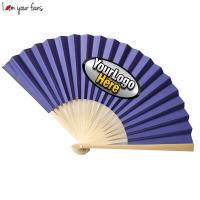China Customized Hot Sale 21cm fabric Folding Fans Bamboo Folding Fan Wedding Fans for Gift for sale