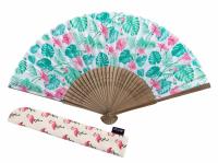 China Wholesale Paper and Fabric Mini Bamboo Wood Rid Hand Held Fan Foldable Hand Fan for sale