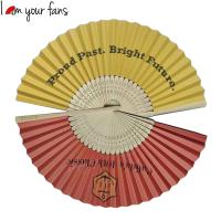 China 21cm Bamboo Ribs One Side Paper Custom Printing 23cm High Quality Bamboo Crafts Gift Hand Holding Fan for sale