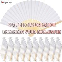 China Factory Direct Personalized Bamboo Fans, 10+ Custom Printed Handheld Folding Fans for Weddings & Events, Bridal Party Favors for sale