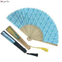 China Customizable Promotion 21cm 23cm 33cm Foldable Bamboo Fan Bamboo Crafts Hand Fans for sale