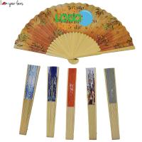 China 9inches High Quality Bamboo Hand Fans Folding Fan Custom Handicraft Bamboo Fan for sale