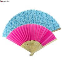 China Personalized Custom Fabric Bamboo Hand Fan Bamboo Craft Folding Hand Fan for sale