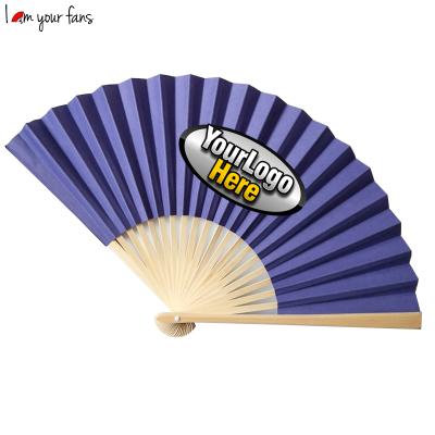 China Personalized Festival Bamboo Paper Silk White Bridal Japanese Custom Printed Logo Wedding Hand Fans for sale