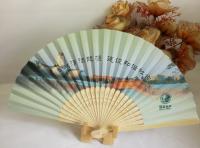 China Custom DIY Logo Fan Wedding Hand Fan 21cm Small Silk Fabric/Paper Folding Bamboo Fan on Both Sides for Advertisement for sale