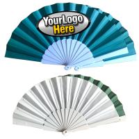 China Custom Bamboo Paper Fabric Factory Price  Printed Fan Silk Folding Hand Fan for sale