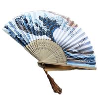 China 6 Inch Hot Sale Customized Fan Fabric Folding Hole Bamboo Hand Fan Bride for Promotion Gifts for sale