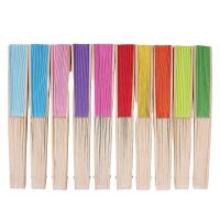 China 6 Inch Hot Sale Customized Fan Fabric Folding Hole Bamboo Hand Fan Bride for Promotion Gifts for sale