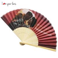 China Japanese Chinese Vintage Customized Bamboo Craft Hand Fans Bamboo Silk Folding Fan for sale