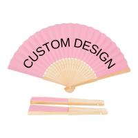 China Custom Brand Promotion Advertising Wedding Invitation Blank White Hand Fan Bamboo Crafts Gifts Folding Fan for sale