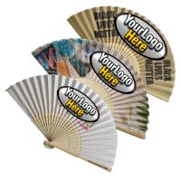 China Wholesale Promote Brand Custom Logo Fabric Bamboo Hand Fan Folding Hand Fan Advertising Hand Held Fan for sale