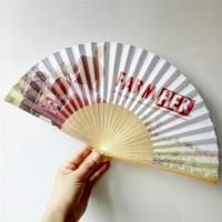 China Wholesale Cheap Hand Fan Custom Printed Bamboo Paper and Fabric Folding Hand Fan Decoration Craft Fan for sale