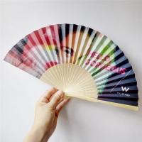 China Wholesale Cheap Hand Fan Custom Printed Bamboo Paper and Fabric Folding Hand Fan Decoration Craft Fan for sale