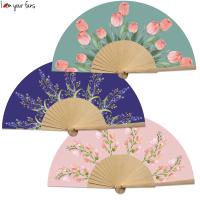 China Personalised Customised Printed 23cm Premium Wooden Fan with Digital Printing for Hot Sale for sale