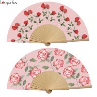 China New Arrival Wholesale Custom Logo Printed Hand Held Fan Wood Bamboo Folding Hand Fan for sale