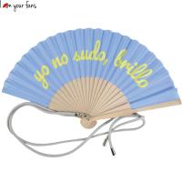 China Customized Logo Print Souvenir Gift Hand Fan Wooden Fan Hand Held With Lanyard for sale