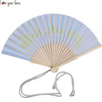 China Souvenir Folding Fans Promotional Hand Fans Modern Wooden Fans Custom Bulk With Lanyard for sale