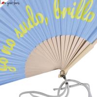 China Souvenir Folding Fans Promotional Hand Fans Modern Wooden Fans Custom Bulk With Lanyard for sale