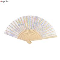 China New Arrival Customized Hand Fan Wood and Fabric Fans Eco-Friendly Wooden Fan for Wedding for sale