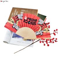 China Custom Logo Printing Decoration Wooden Folding Fan Black Fan Spanish Craft Wooden Hand Fan for sale