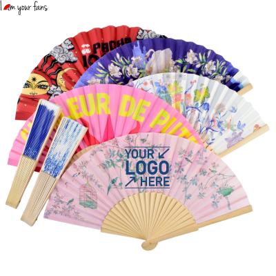 China Custom 23Cm Wooden Hand Fan Spain Wood Fan Creative Wedding Gifts Folding Hand Fan for sale