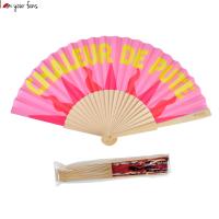 China Custom 23Cm Wooden Hand Fan Spain Wood Fan Creative Wedding Gifts Folding Hand Fan for sale