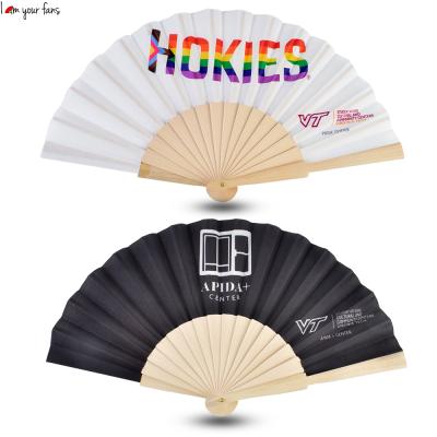 China Factory Price Eco-Friendly Spanish Folding Hand Fans Cherry/Lotus Wood Hand Fan for sale
