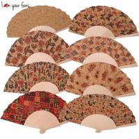 China Factory Price Eco-Friendly Spanish Folding Hand Fans Cherry/Lotus Wood Hand Fan for sale