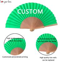 China Customized Wooden Fan Creative Gifts Wood Fan Favors Wooden Folding Fan for sale