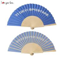 China Personalized Gifts Wooden Hand Fans Bulk Order | Custom Printed Logo for Event Party Favors, Corporate Branding, Summer Gift for sale