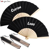 China Personalized Hotel&Catering Decor Hand Fans Custom Printed Folding Wooden Hand Fan for sale